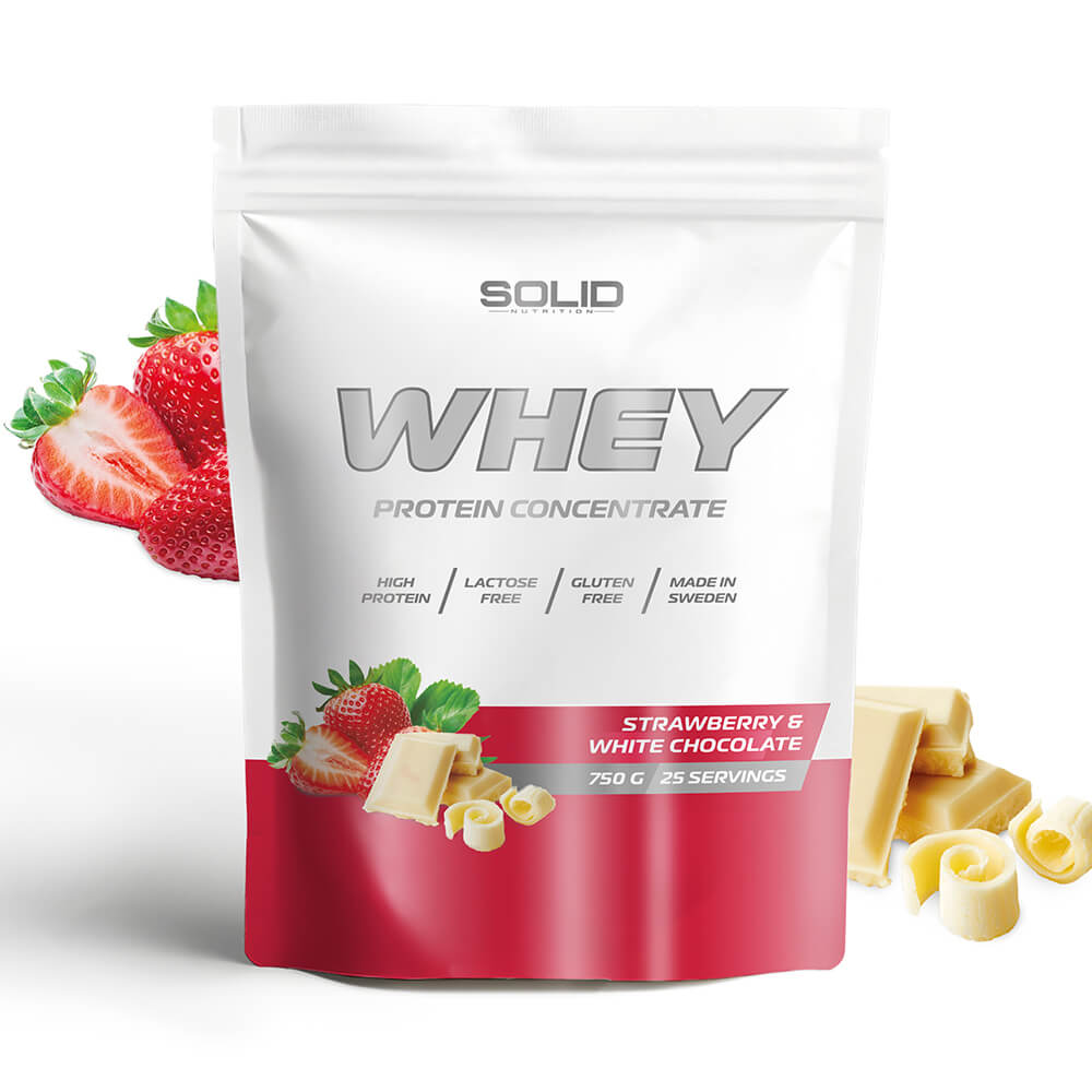 Köp SOLID Nutrition Whey, 750 g (Strawberry & White Chocolate)