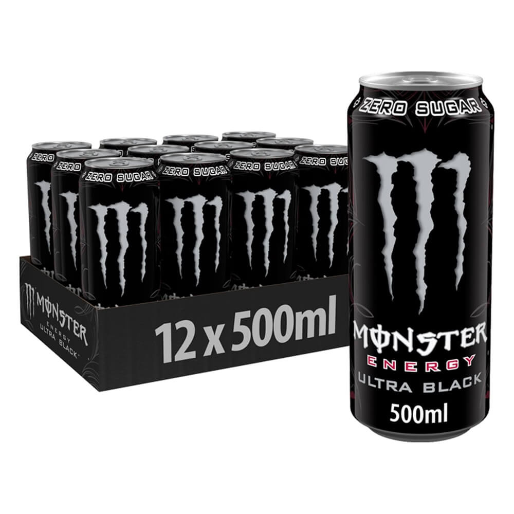 Köp 12 x Monster Energy, 500 ml (Ultra Black) hos | Tillskottsb